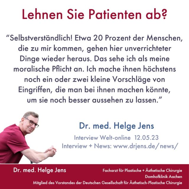 Erfahrungsberichte Dr. Helge Jens Plastische Chirurgie Aachen